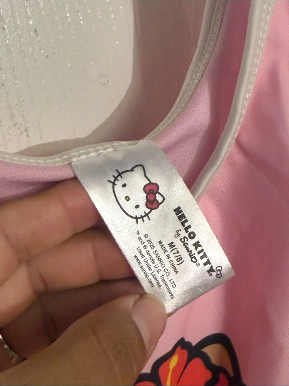 Sanrio | Swim | Sanrio Hello Kitty Pink Swim Top With Floral Accent ...